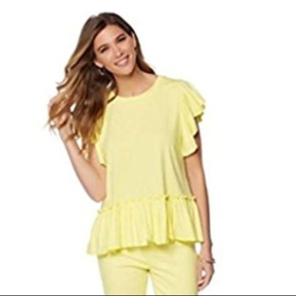 Diane Gilman | Tops | Diane Gilman Dg2 Ruffle Trimmed Top 5392 | Poshmark